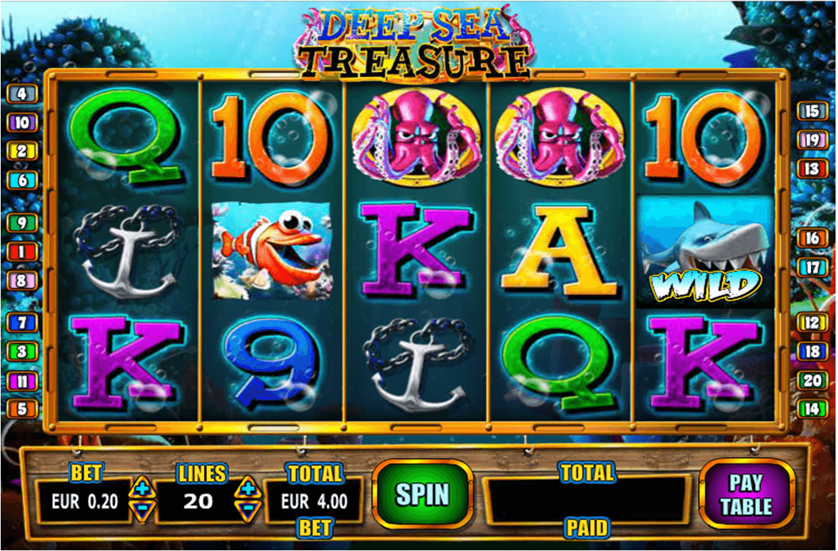 Deep Sea Treasure Slots Game |5 reels and 20 paylines.